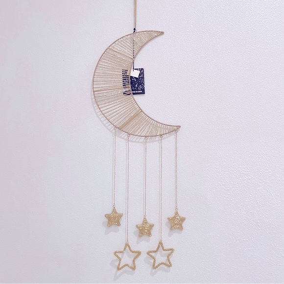 Wall Decor | New Gold Beaded Crescent Moon And Stars Wall Hanging Decor ...